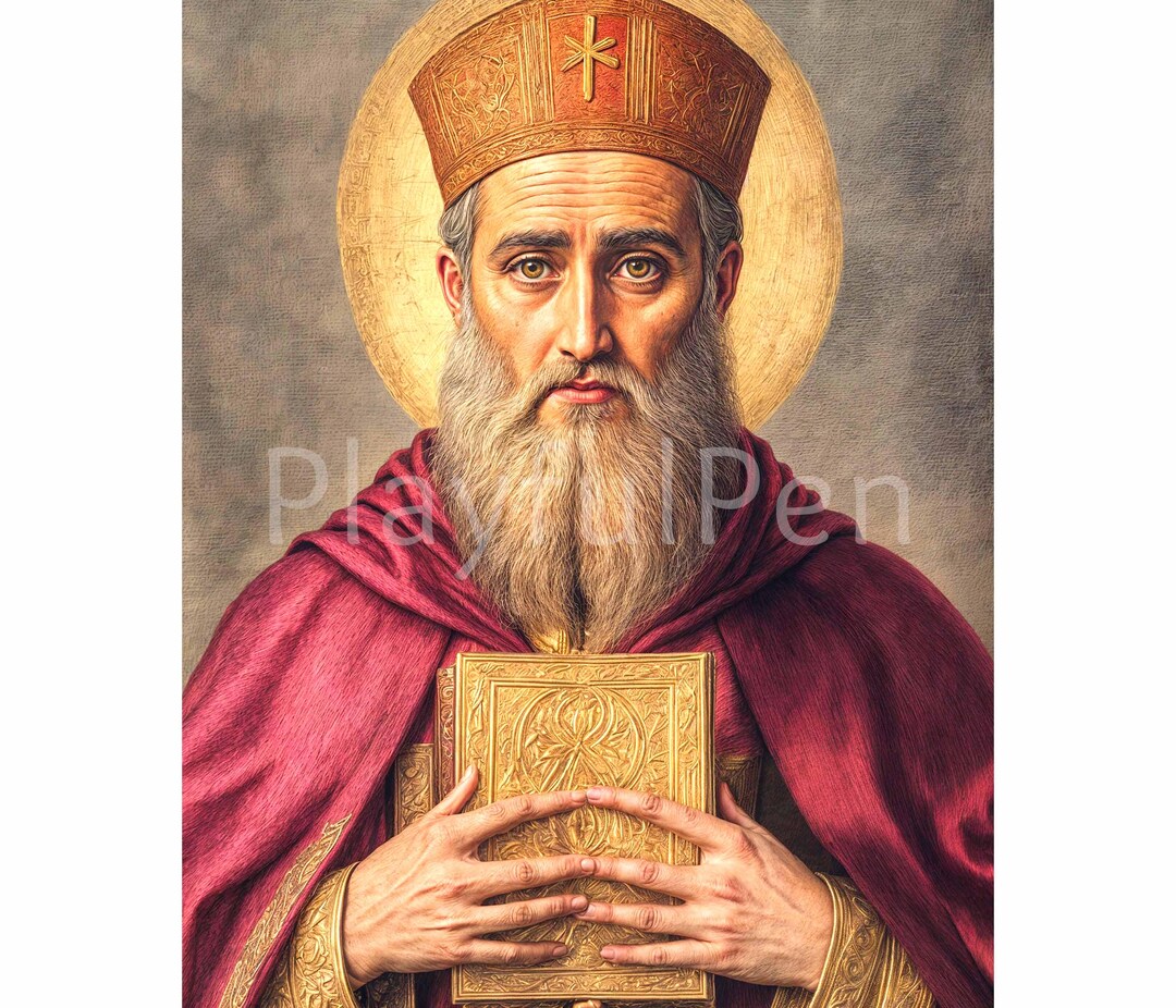 St Polycarp Wall Art Printable, Catholic Saints Christian Devotion ...