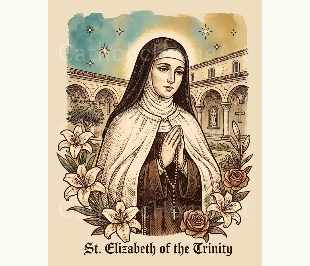 St Elizabeth of the Trinity Wall Art Printable, Carmelite Saint Picture ...