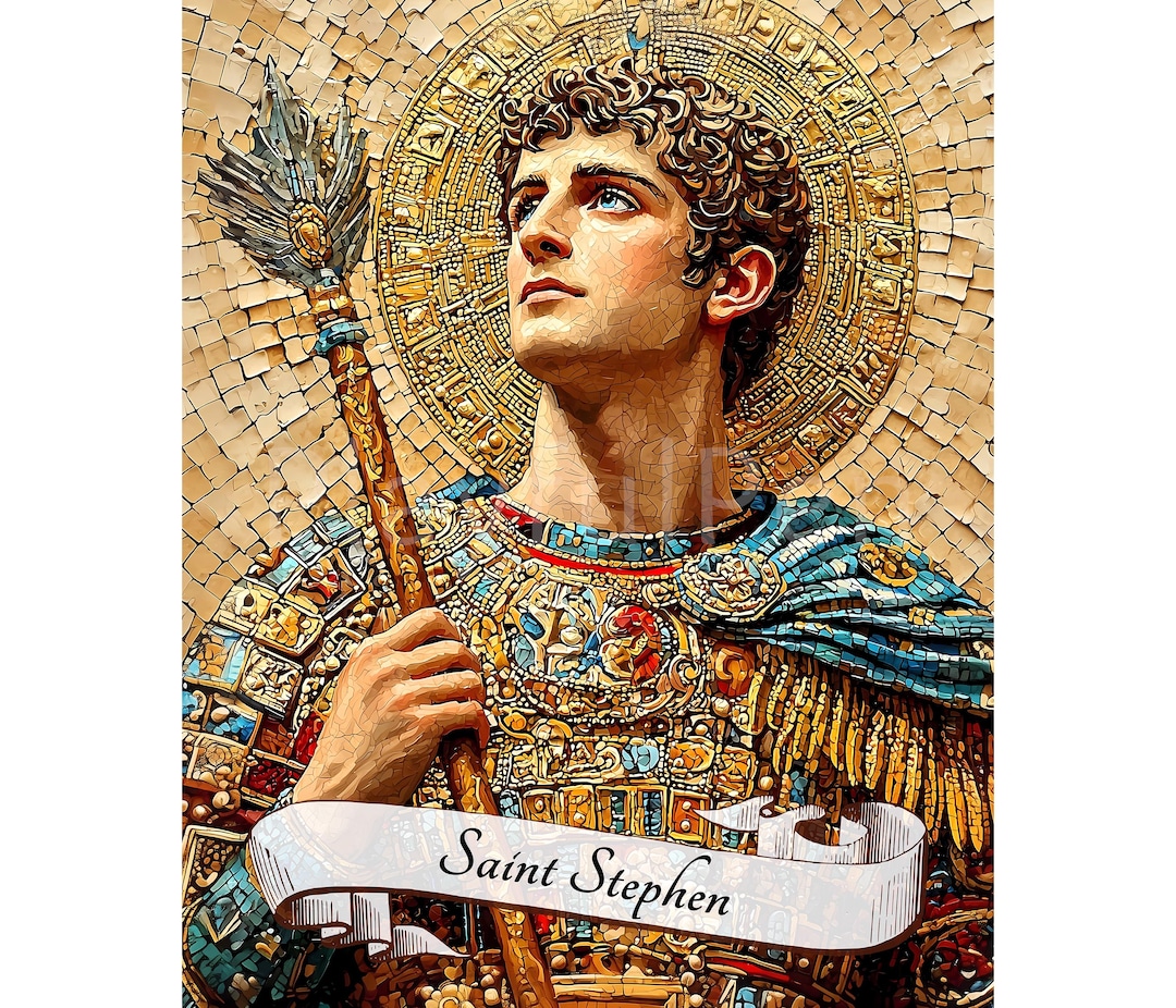 Saint Stephen Printable Wall Art, Catholic Religious Saints Art Print ...
