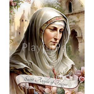 Saint Angela of Foligno Printable Wall Art Print, Digital Download ...