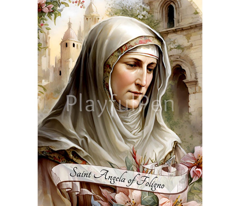Saint Angela of Foligno Printable Wall Art Print, Digital Download ...