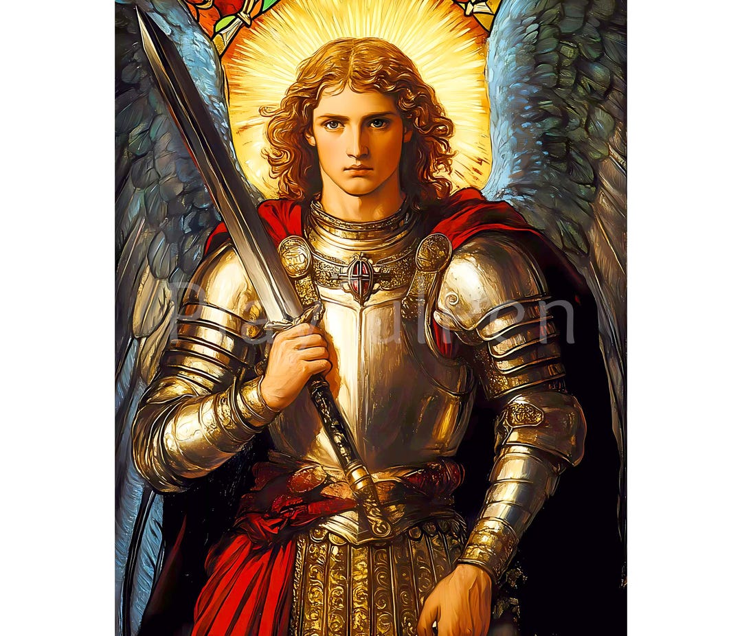 Michael the Archangel Printable Wall Art, St Michael Catholic Poster ...