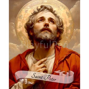 Saint Peter the Apostle Printable Wall Art, Catholic Poster Print ...