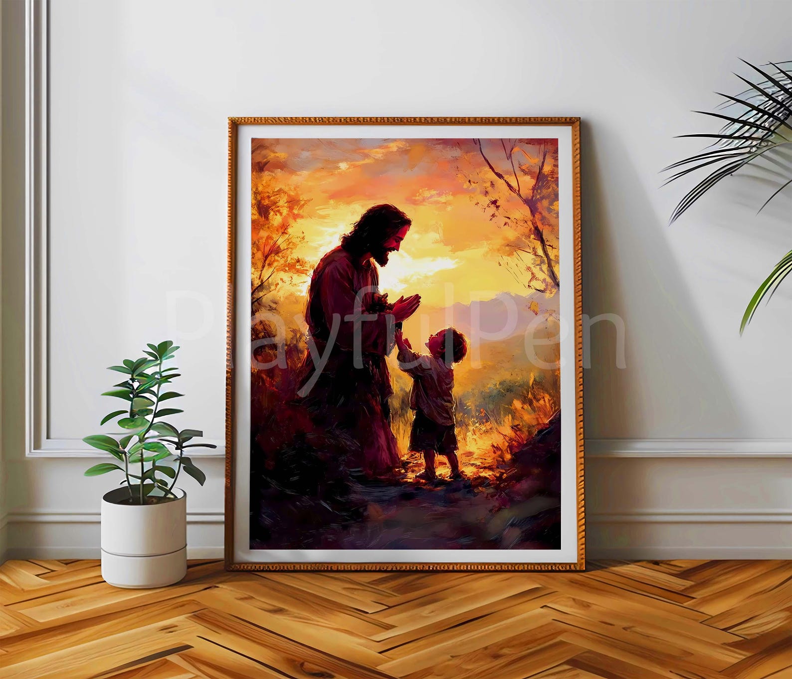 Jesus Praying With a Child Wall Art Printable, Jesus With a Boy ...