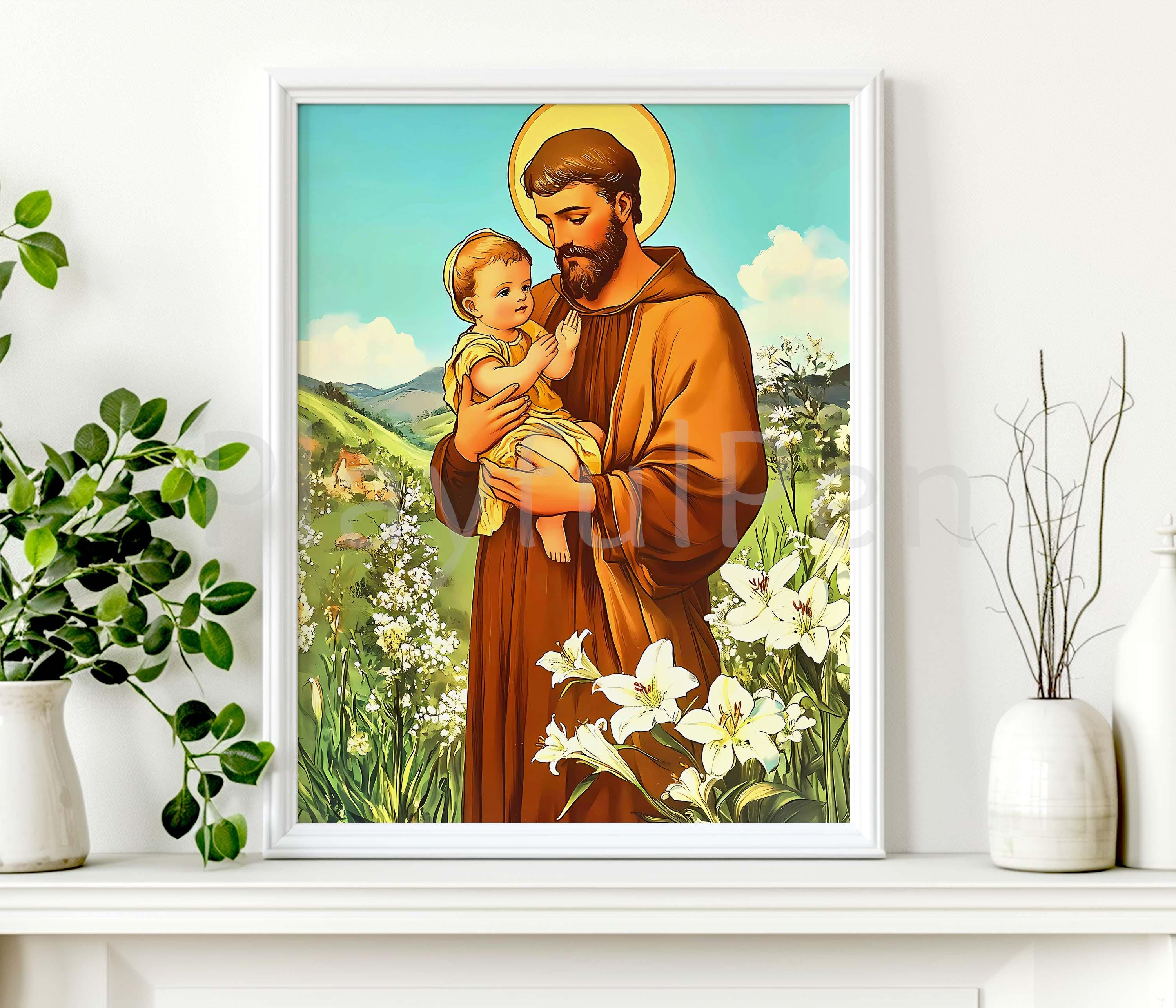 Saint Joseph Wall Art, Catholic Printable Poster Print, Christian ...