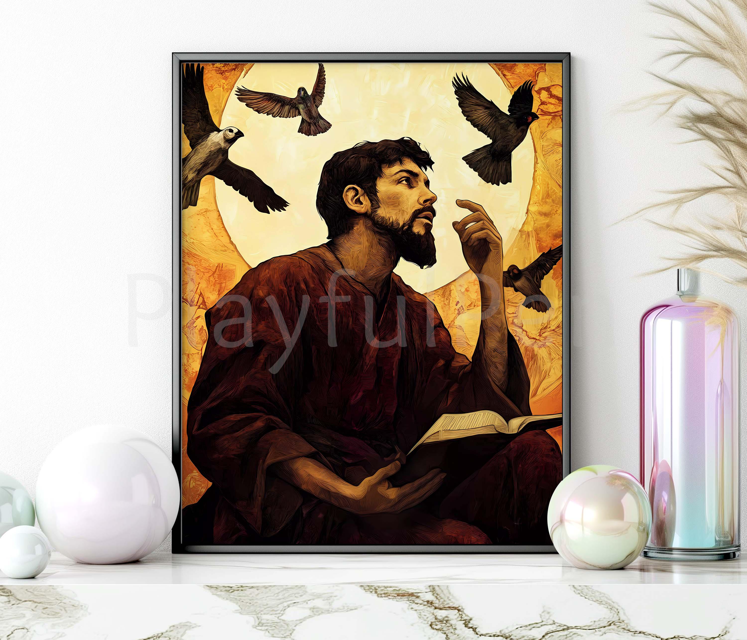 St Francis of Assisi Printable Wall Art, Franciscan Saints Poster ...