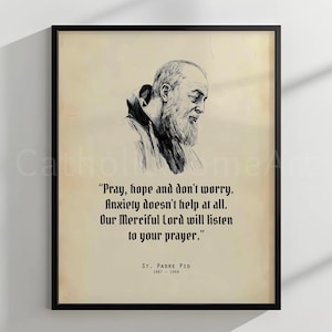 St Padre Pio Quote Wall Art, Saint Padre Pio Quotes, Saint Quotes ...