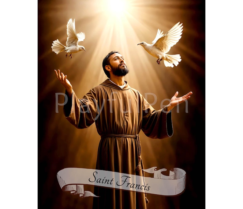 Saint Francis of Assisi Printable Wall Art Print, Digital Download ...