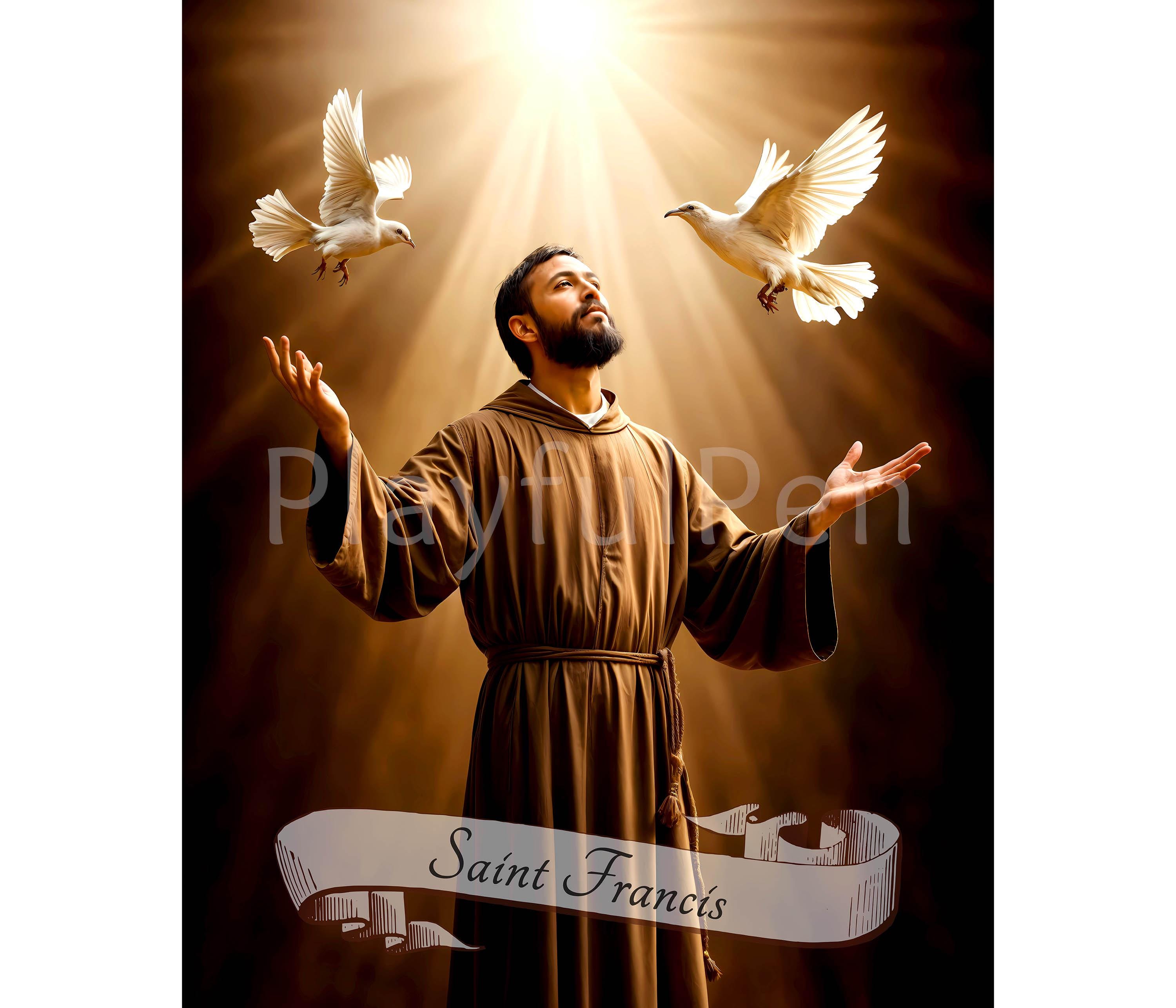 St. Francis of Assisi Art Print, Catholic Wall Art Printable, Religious ...