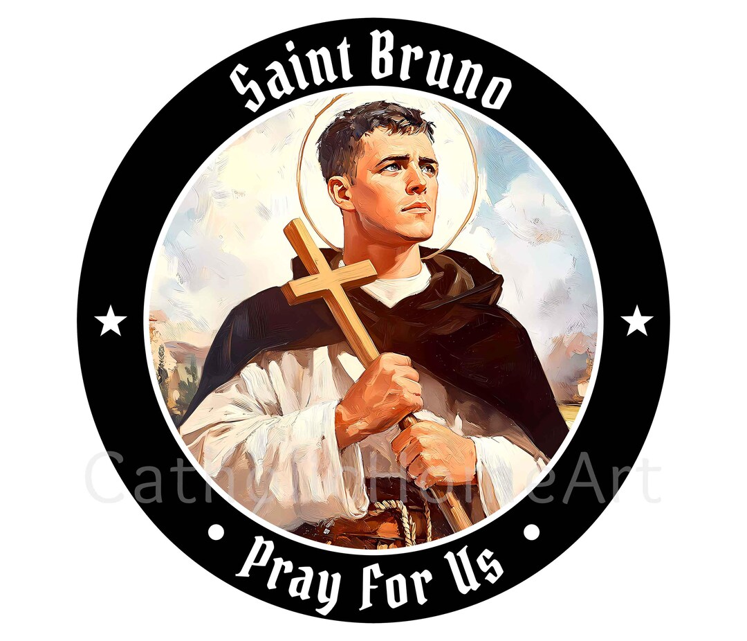 St Bruno Clipart PNG, Saint Bruno of Cologne Pray for Us Printable Clip ...