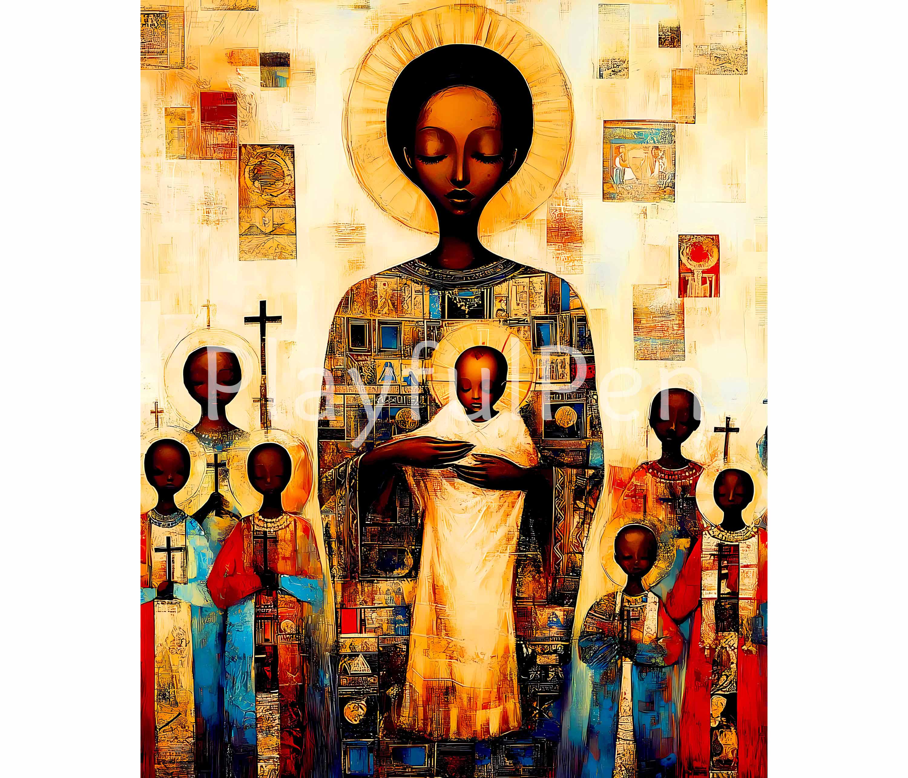 African Mary Wall Art Printable, African Christian Religious Art ...