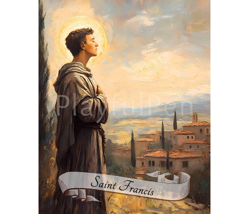Saint Francis of Assisi Wall Art Print, St Francis Picture, Christian ...