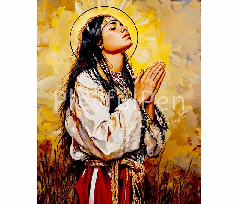 St Kateri Tekakwitha Printable Wall Art, Lily of the Mohawks Catholic ...