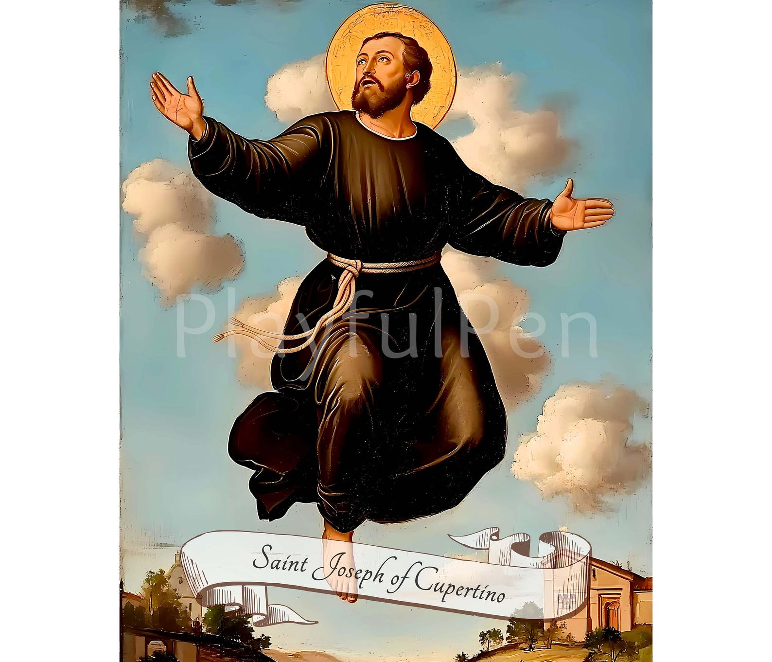Saint Joseph of Cupertino Wall Art Printable, St Joseph Cupertino ...