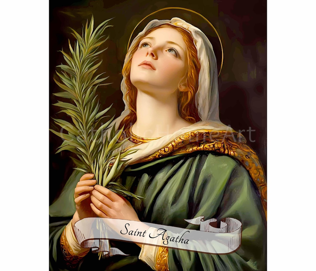St. Agatha of Sicily Printable Wall Art, Saint Agatha Picture, Catholic ...