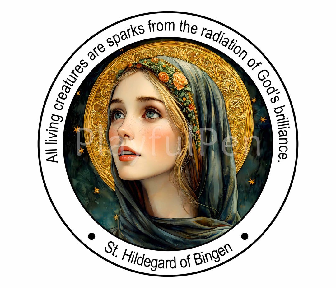 St Hildegard of Bingen Clipart PNG, Saint Hildegard Quote Printable ...
