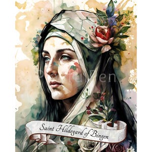 Saint Hildegard of Bingen Printable Wall Art Print, Digital Download ...
