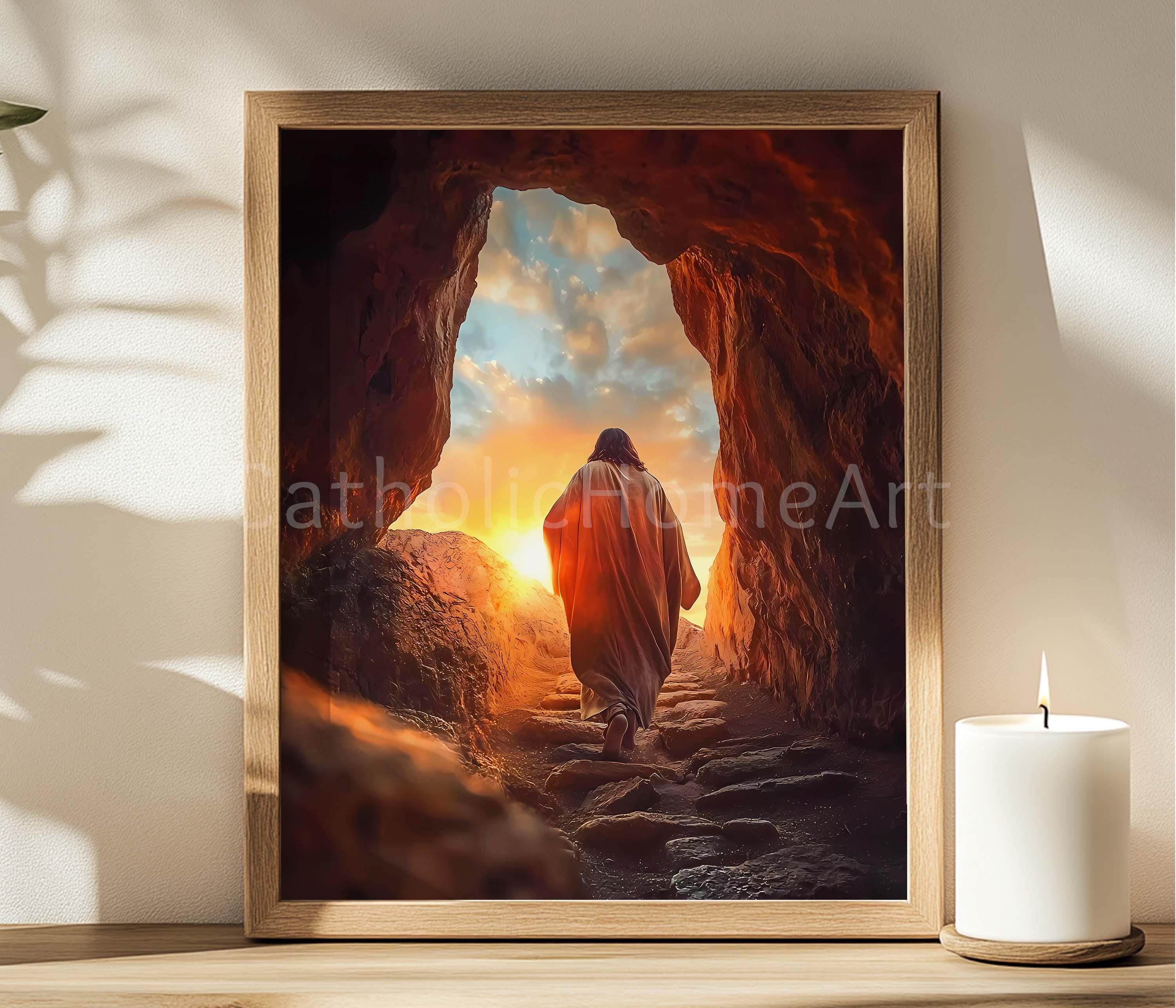 Jesus Christ is Risen Easter Sunday Wall Art Printable, Christian ...