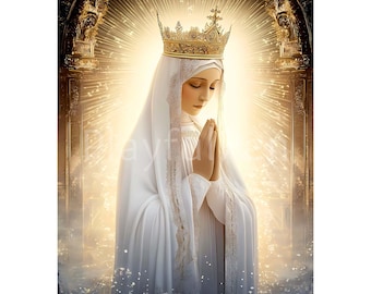 Our Lady of Fatima Printable Wall Art, Christian Art Decor, Catholic ...