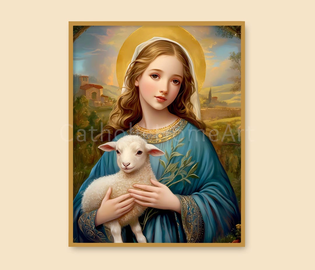 Saint Agnes of Rome Printable Wall Art, St Agnes Poster, Gift for ...