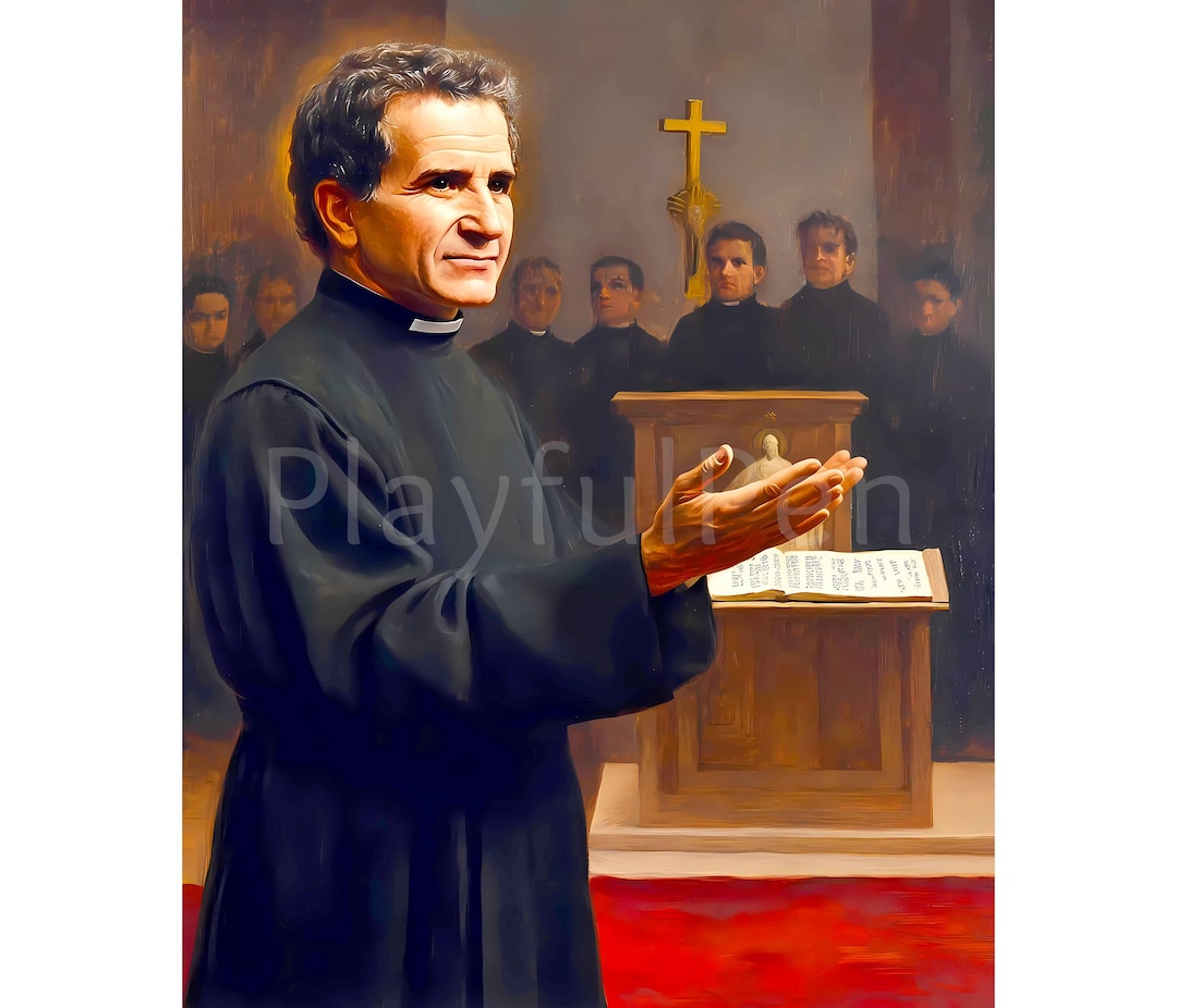 St John Bosco Wall Art Printable, Saint Don Bosco Priest Catholic ...