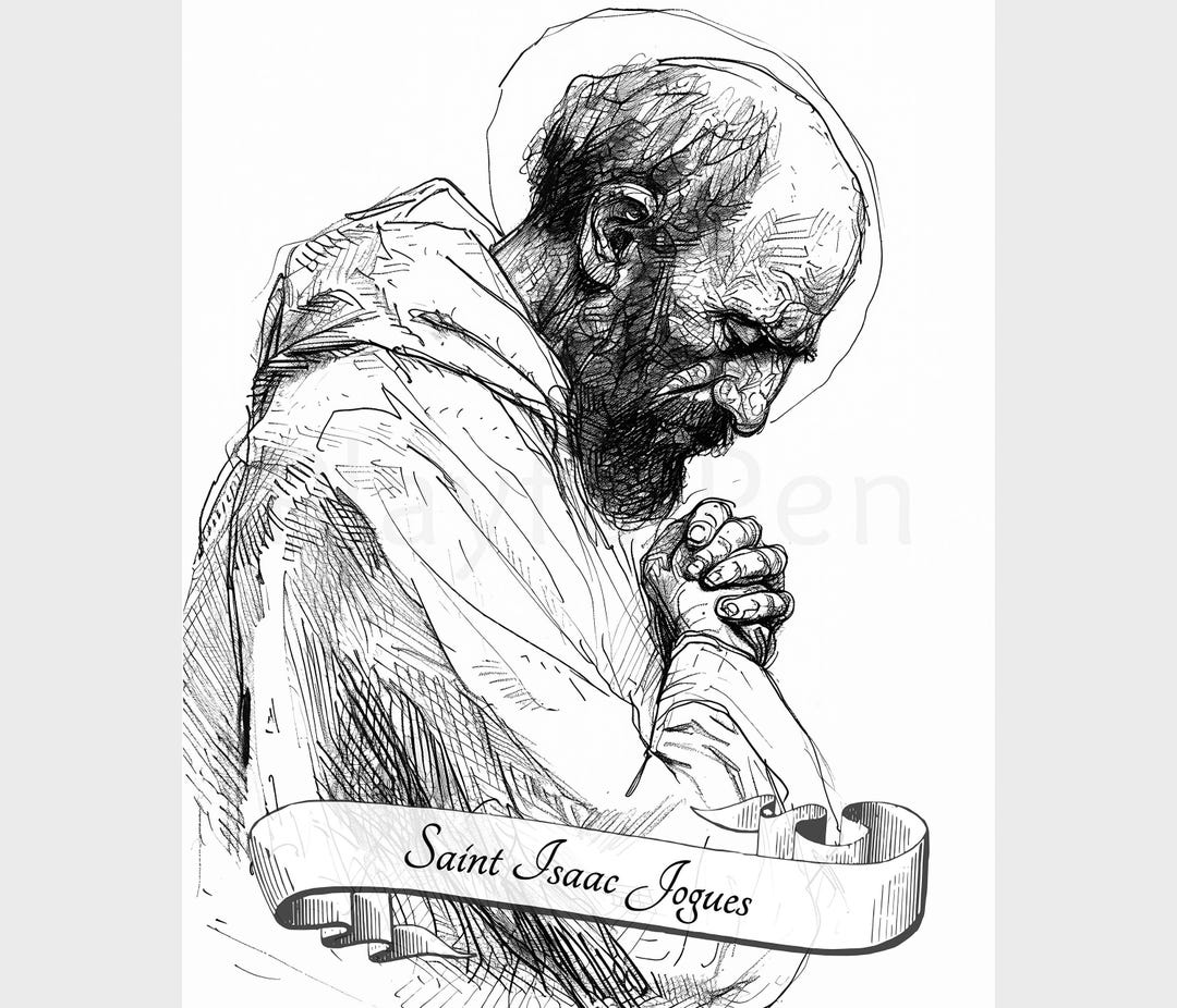 St Isaac Jogues Printable Wall Art, French Jesuit Catholic Saint Poster ...