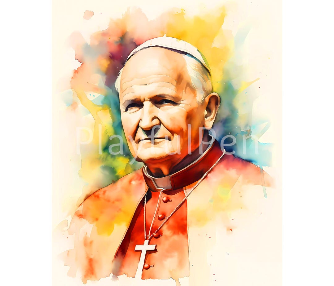 Saint John Paul II Wall Art Printable, St Pope John Paul 2 Art Print ...