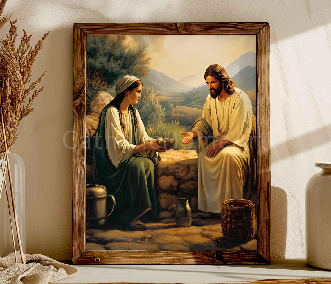 Conversation With Christ, Jesus and the Samaritan Woman Printable Wall ...