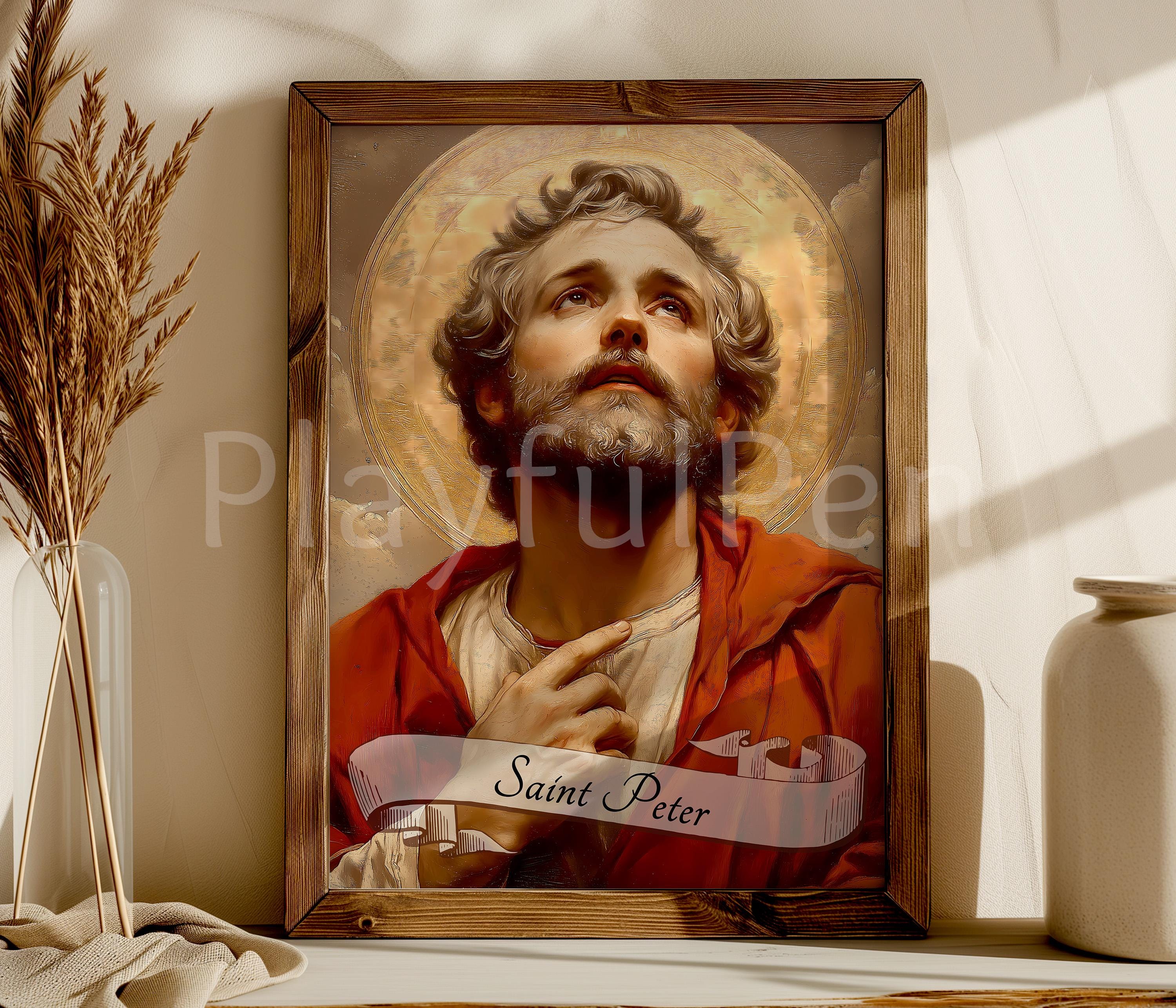 Saint Peter the Apostle Printable Wall Art, Catholic Poster Print ...