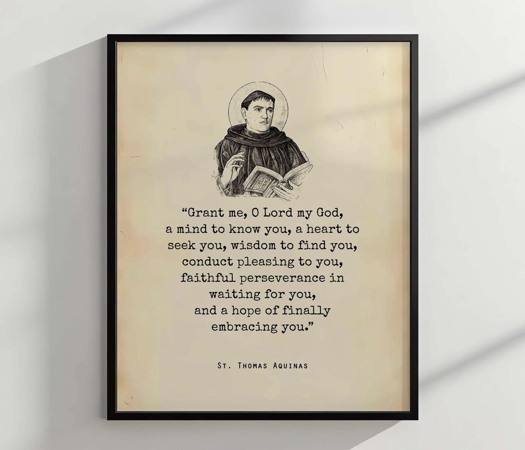 St Thomas Aquinas Quote Wall Art Printable, Saint Thomas Prayer, Saints ...