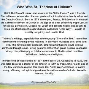 St Therese of Lisieux Printable Wall Art, Saint Therese of the Child ...