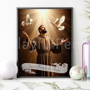 Saint Francis of Assisi Printable Wall Art Print, Digital Download ...