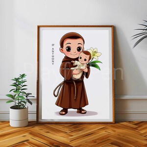 Saint Anthony of Padua Wall Art Printable , St Anthony Print ...