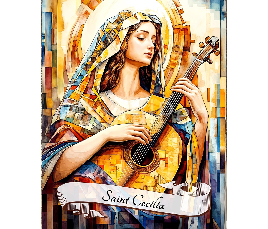 Saint Cecilia Printable Wall Art, Catholic Poster Religious Saints Art ...