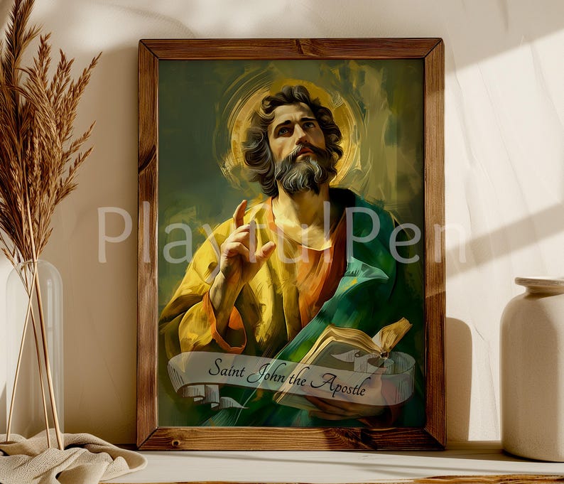 Saint John the Apostle Printable Wall Art, Catholic Poster Print ...