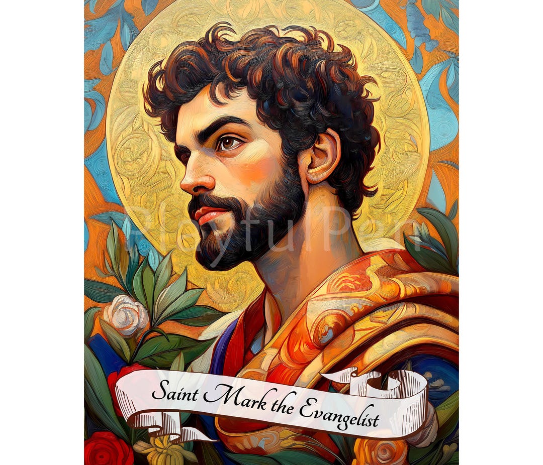 Saint Mark the Evangelist Printable Wall Art, Catholic Religious Saints ...