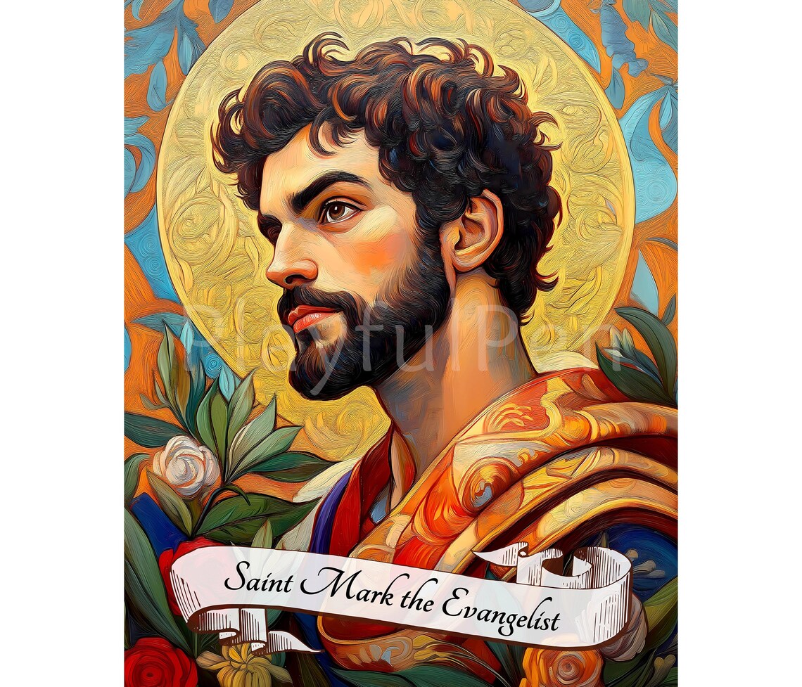Saint Mark the Evangelist Printable Wall Art, Catholic Religious Saints ...