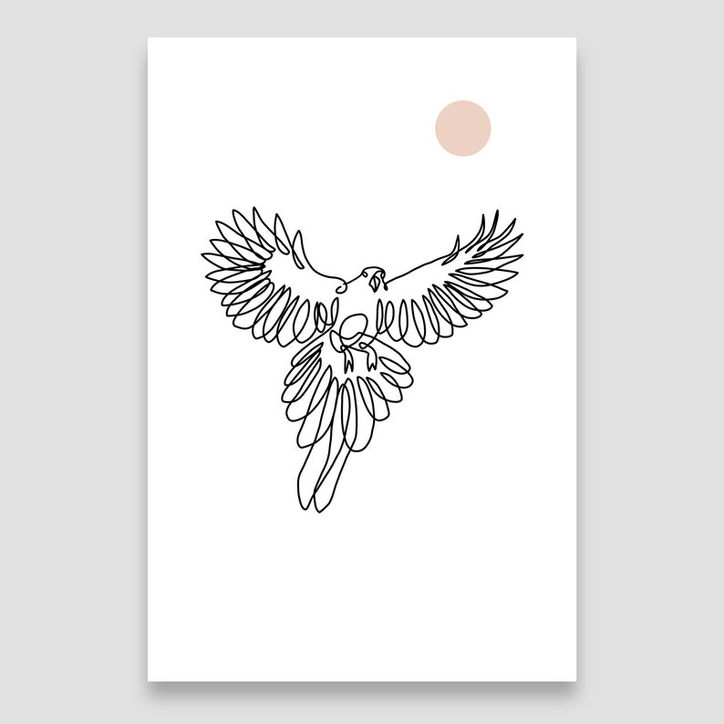 Abstract Flying Bird Line Art PRINTABLE Cute Bird in Flight | Etsy