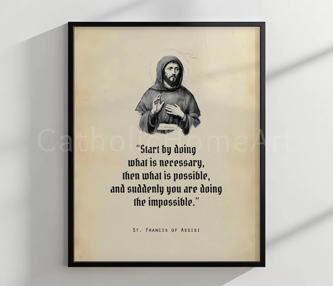 St Francis Quote Wall Art, Saint Francis of Assisi Quotes, Saint Quotes ...