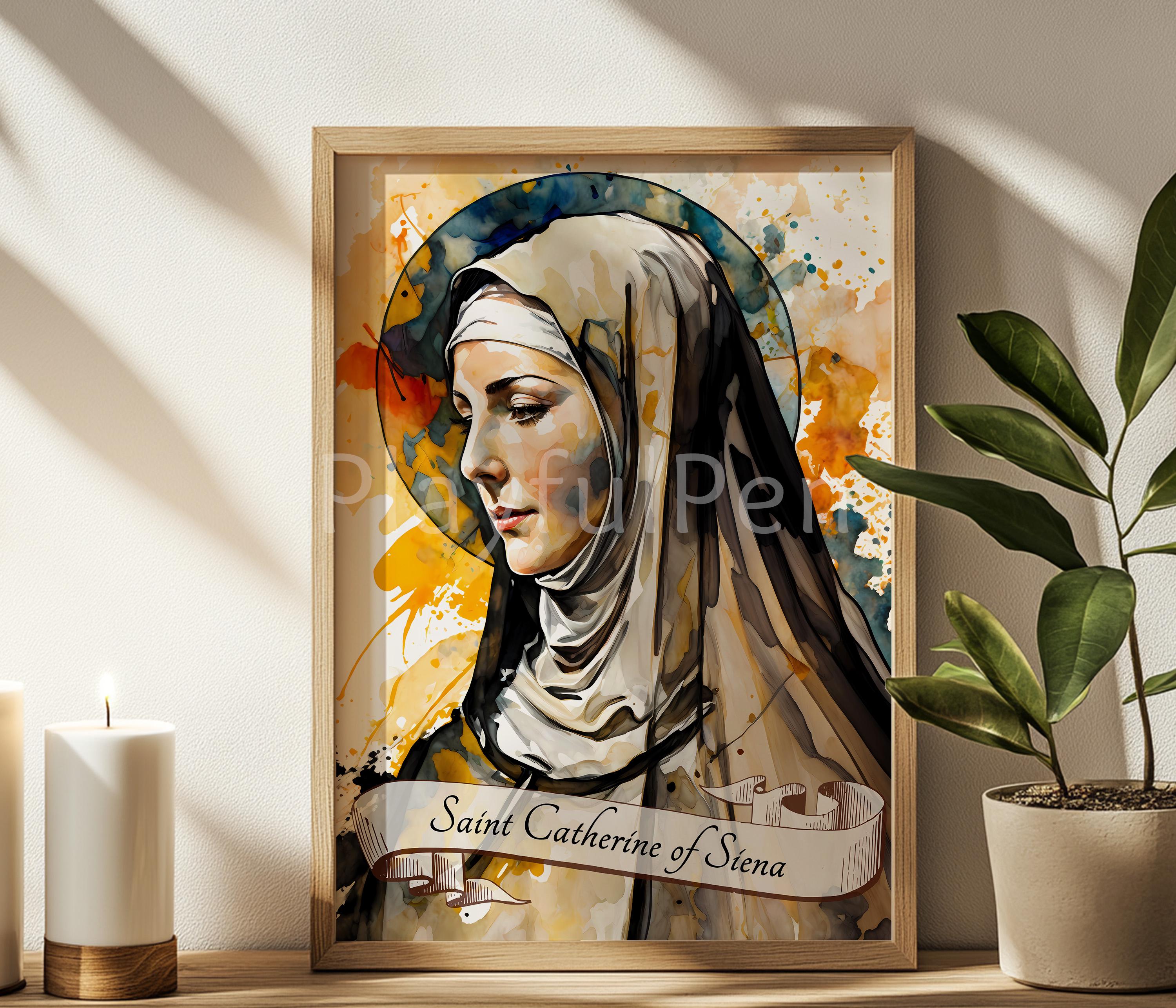 Saint Catherine of Siena Printable Wall Art Print, Digital Download ...