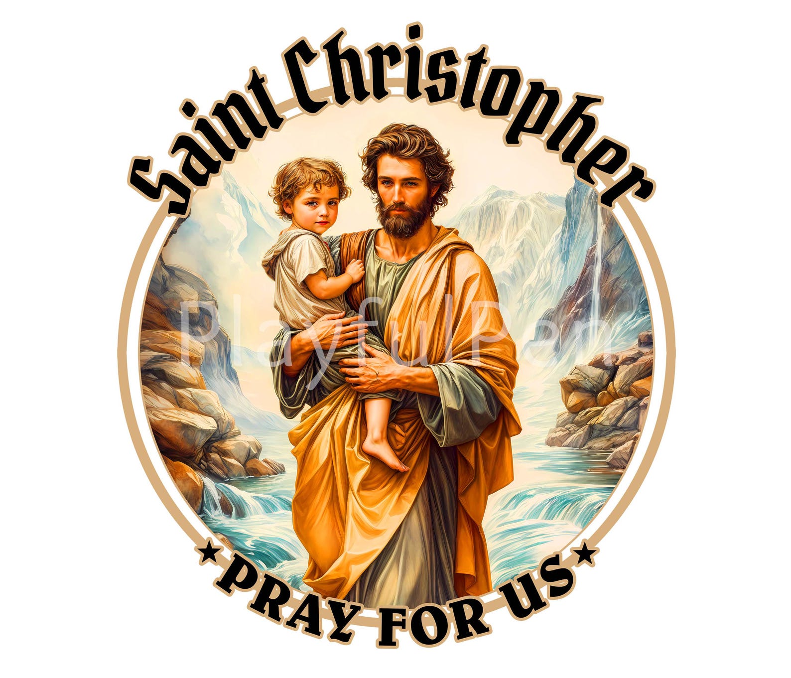 St Christopher Clipart PNG, Saint Christopher PNG Pray for Us Clip Art ...