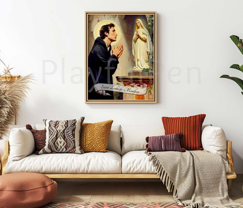 St Louis De Montfort Wall Art Printable, Saint Louis Monfort Art Print ...
