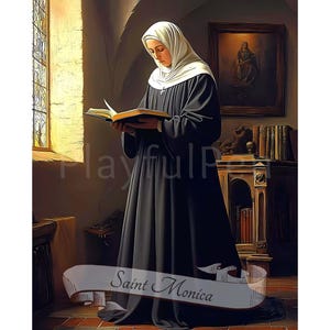 St Monica Wall Art Printable Poster, Saint Monica Mother of Saint ...
