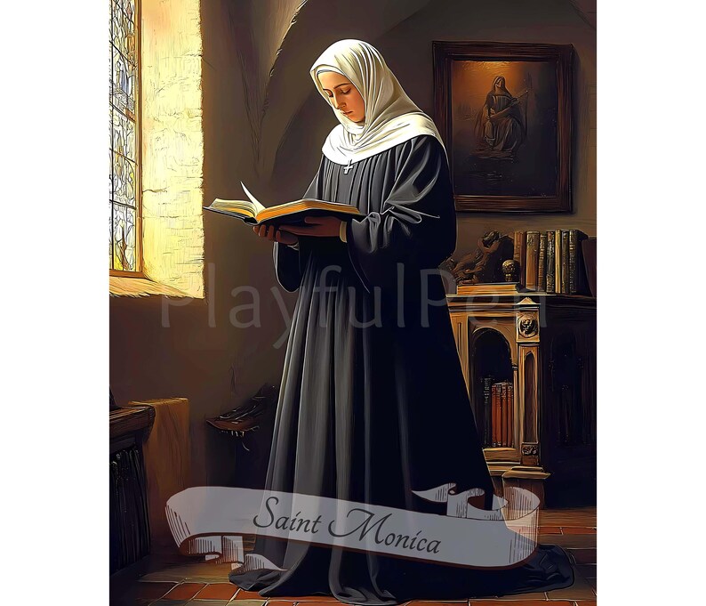 St Monica Wall Art Printable Poster, Saint Monica Mother of Saint ...