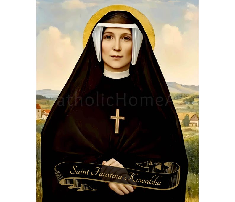 St Faustina Printable Wall Art, Saint Faustina Kowalska Picture ...