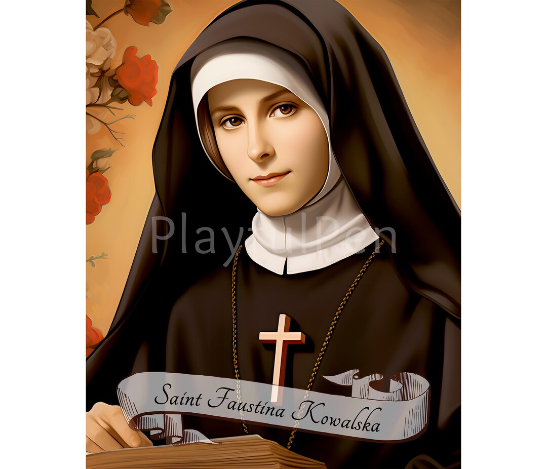 Saint Faustina Kowalska Printable Wall Art Print, Digital Download ...