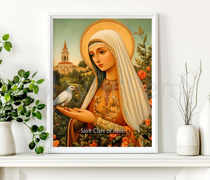 St Clare of Assisi Printable Wall Art Poster, Franciscan Saints ...
