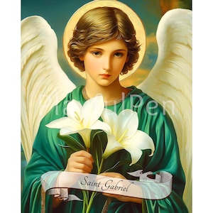 St Gabriel Wall Art Printable, Saint Gabriel the Archangel Picture ...