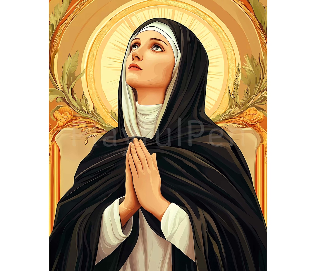 Saint Monica Printable Wall Art Poster, Mother of Saint Augustine, Christian Print, Patron Saint ...