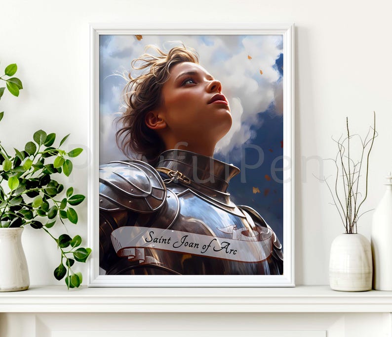 Saint Joan of Arc Printable Wall Art Print, Digital Download Christian ...